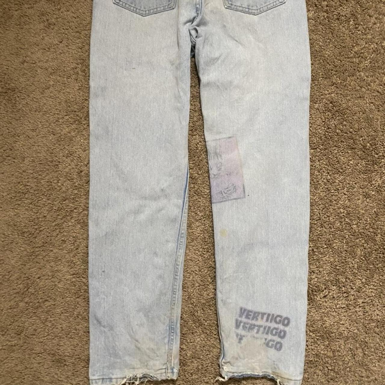 early vertiigo test print on wrangler denim... - Depop