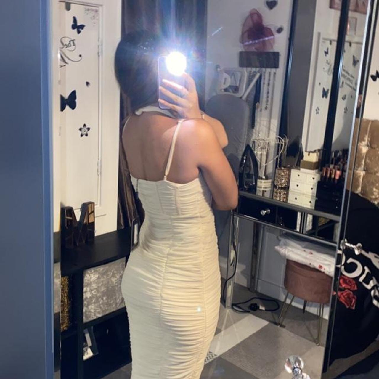 Stone mesh underbust corset detail extreme ruched... - Depop