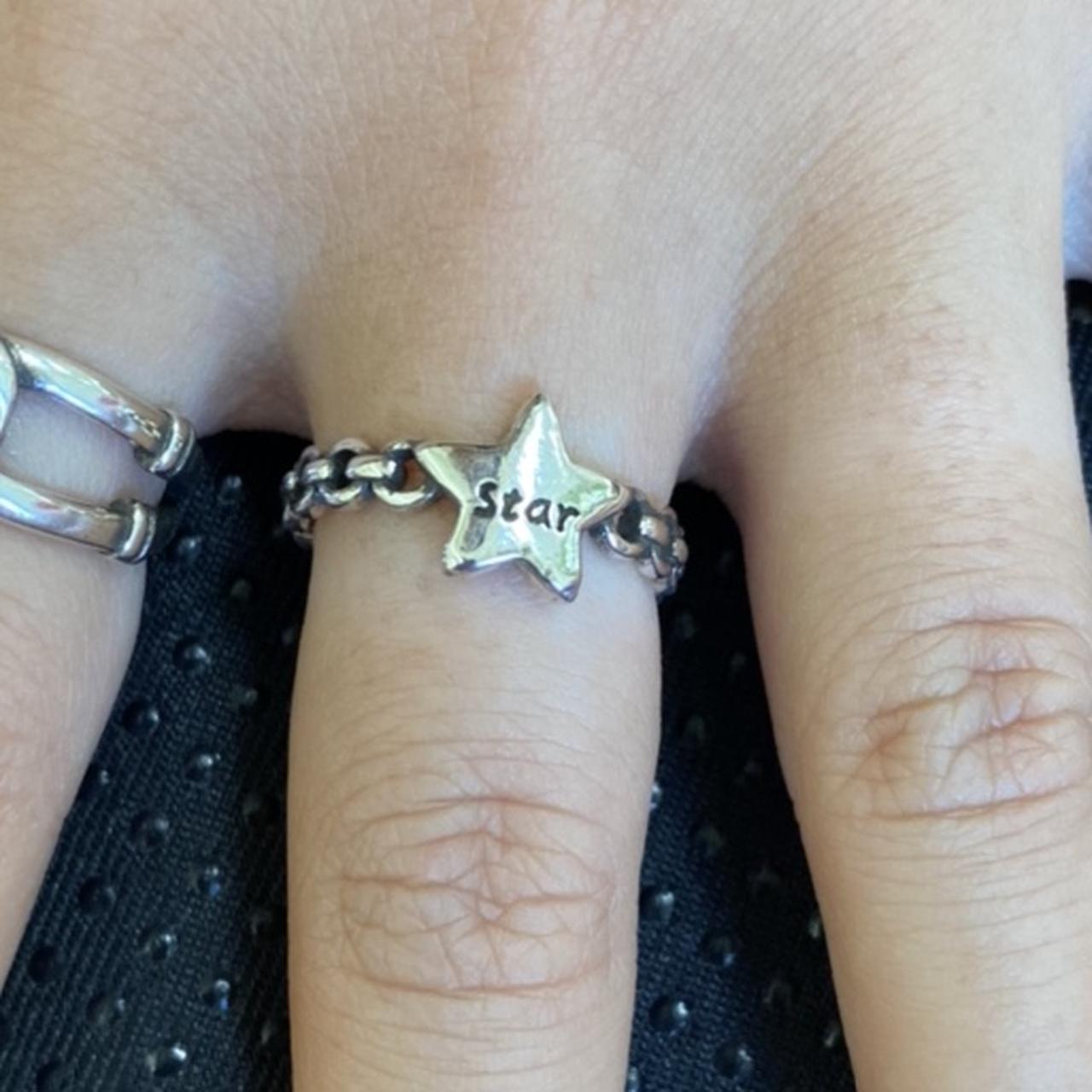 Silver 925 star ring. Size adjustable. Jade Unisex... - Depop