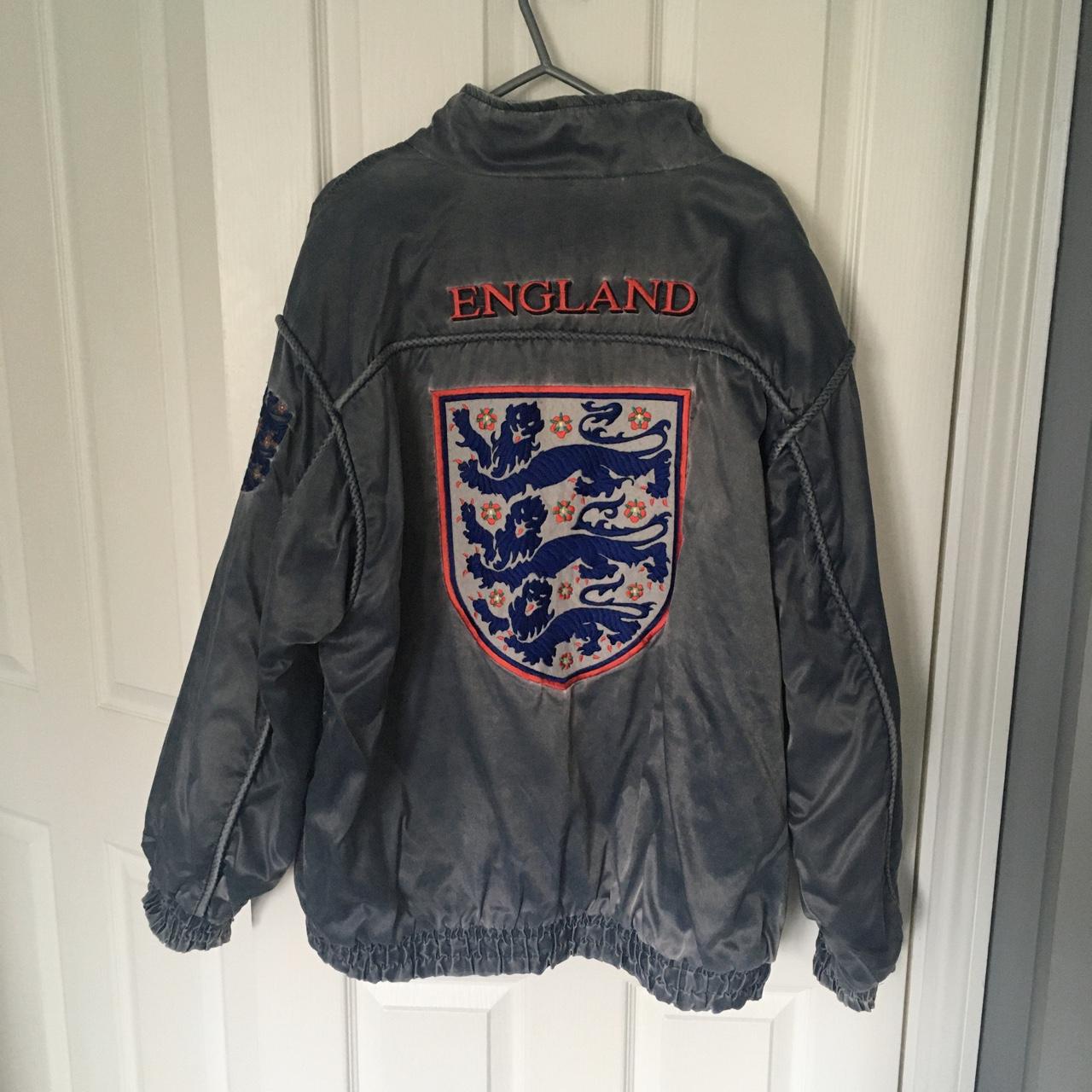 Mad vintage England World Cup euros zip up bomber... - Depop