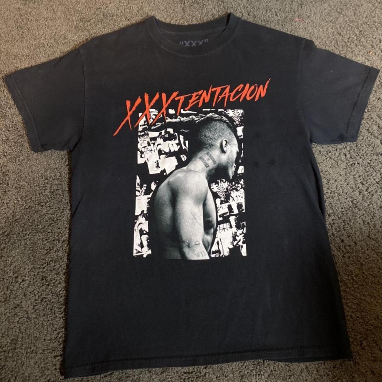 Xxx Tentacion Black T Shirt ️🕊 Used Fairly Print Depop