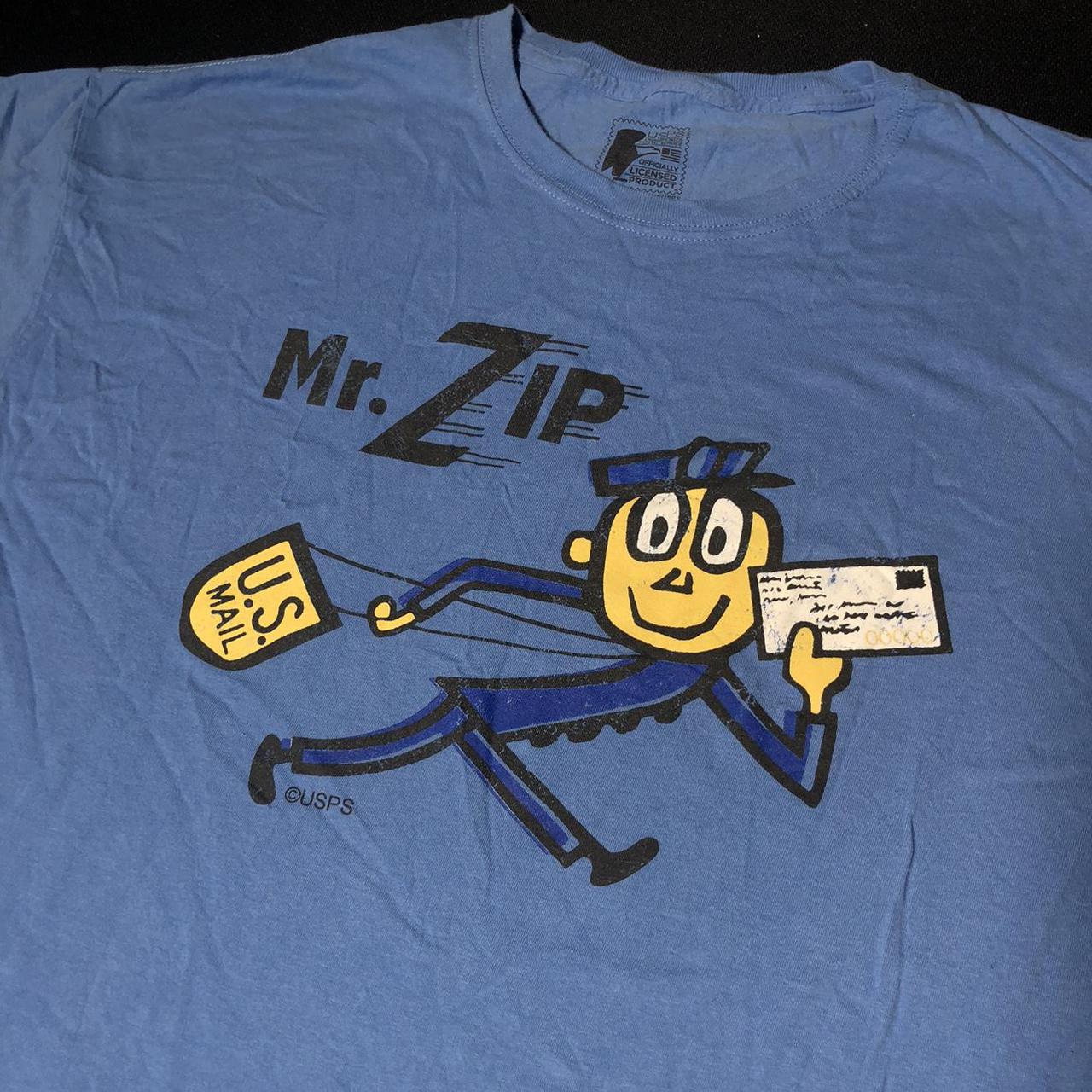 ‘Mr. Zip’ USPS licensed t-shirt featuring mail... - Depop