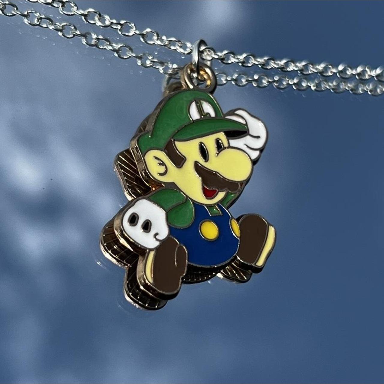 LUIGI necklace // NINTENDO • handmade • length of... - Depop