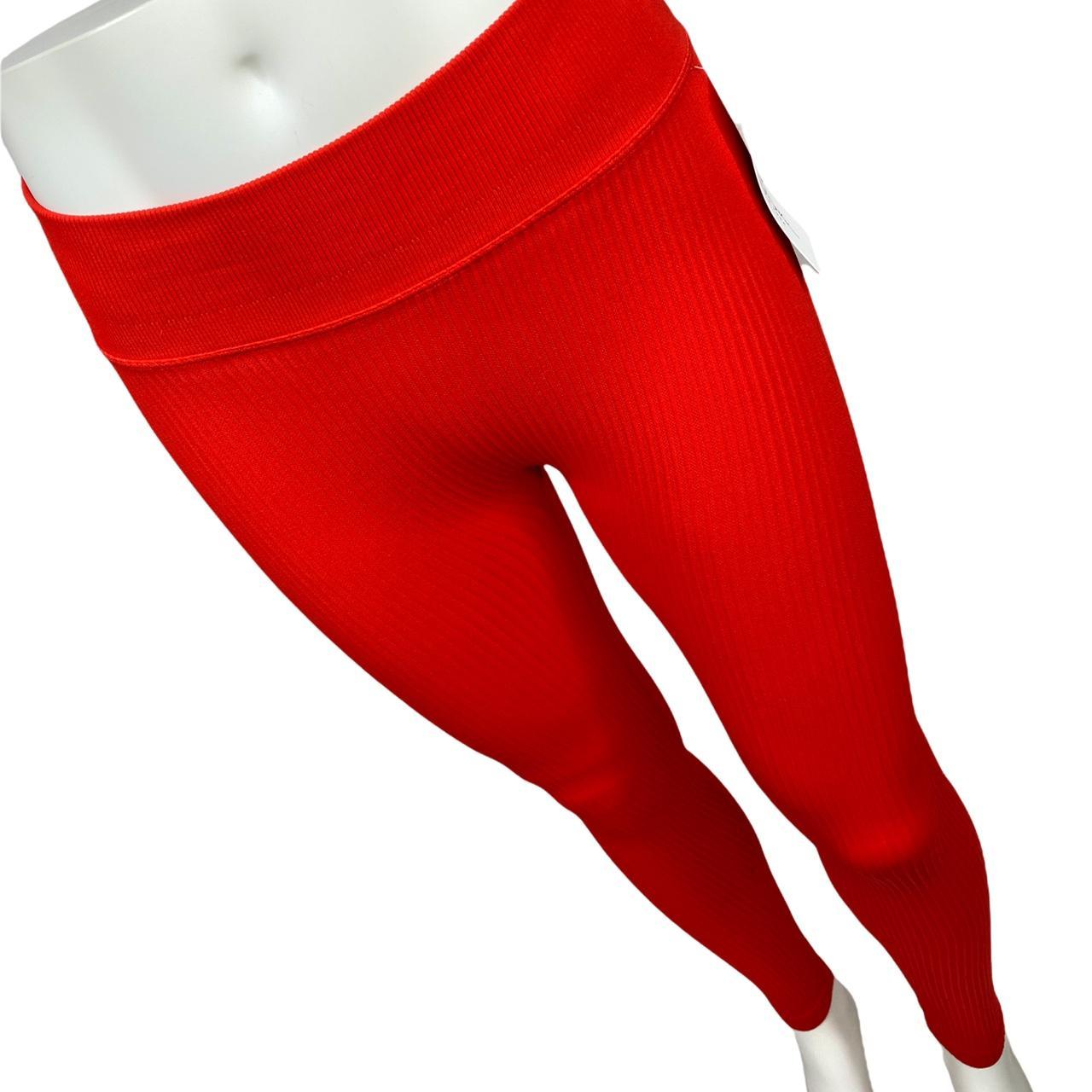 Spiritual Gangster Rishi Red Ribbed Yoga Leggings... - Depop