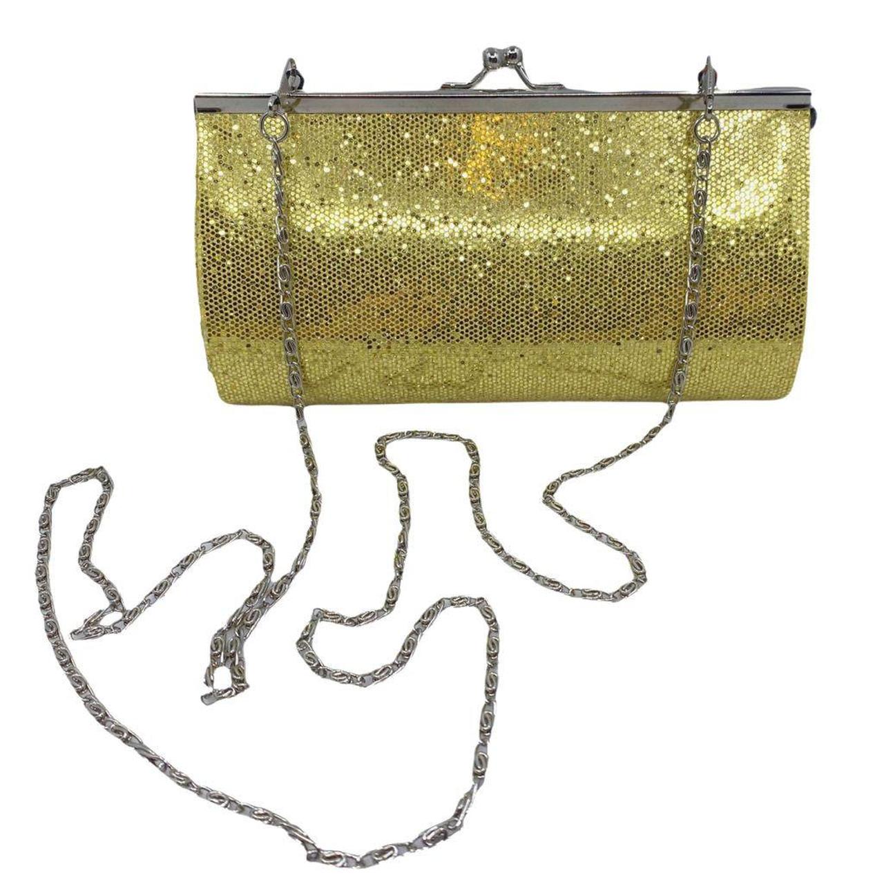 Metallic Gold Glitter Clutch NWOT Approx 7” x 3.5”... - Depop