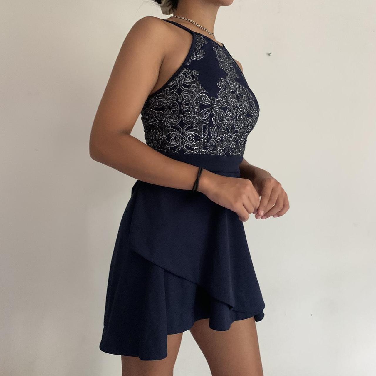 Gorgeous Navy Blue Halter Dress With Depop
