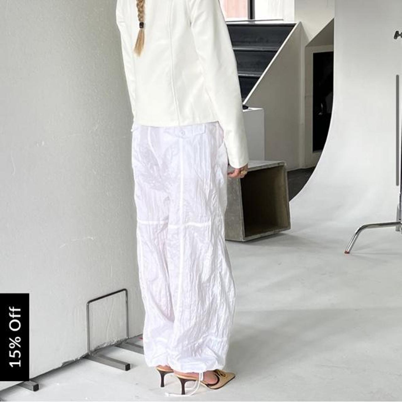 motel rocks parachute pants in white literally... - Depop