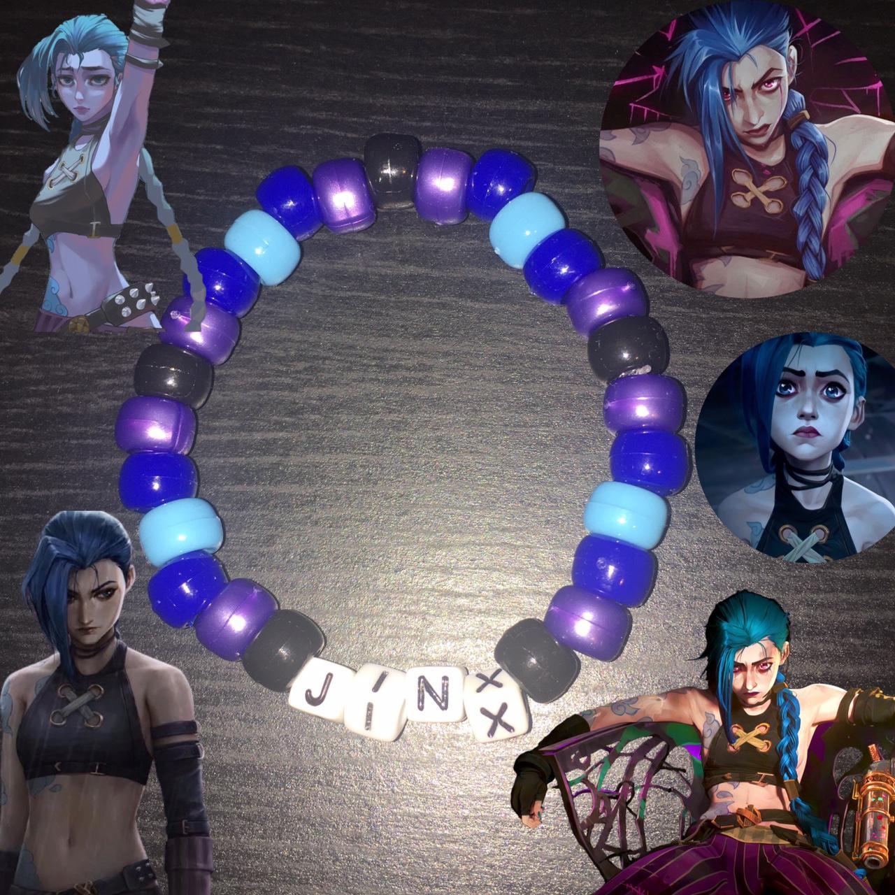 league of legends arcane jinx kandi bracelet... - Depop