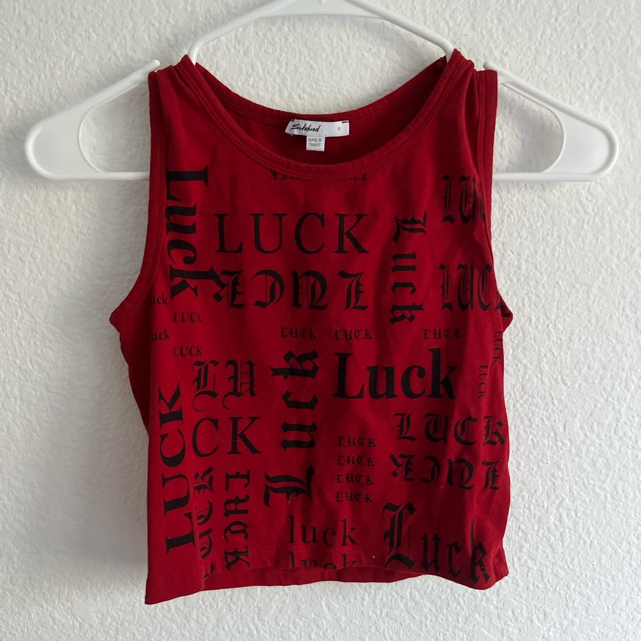 subdued red tank so cute - Depop