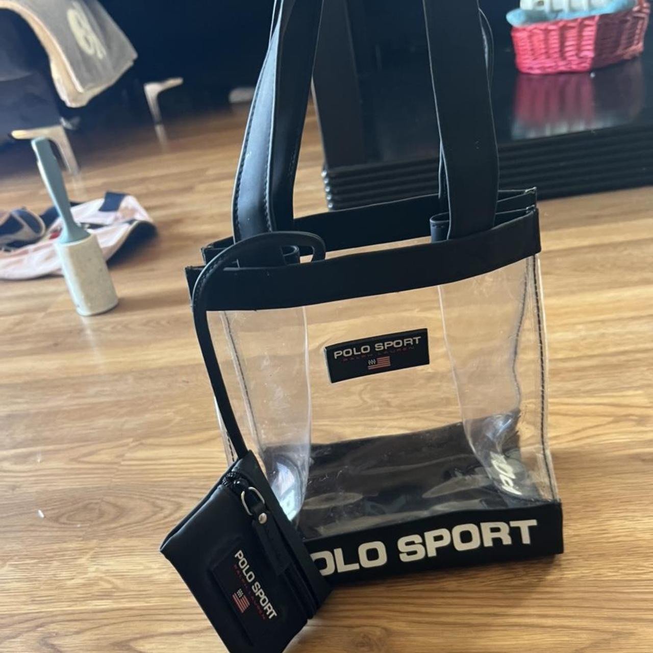 90s Vintage Polo clear shoulder bag with attached... - Depop