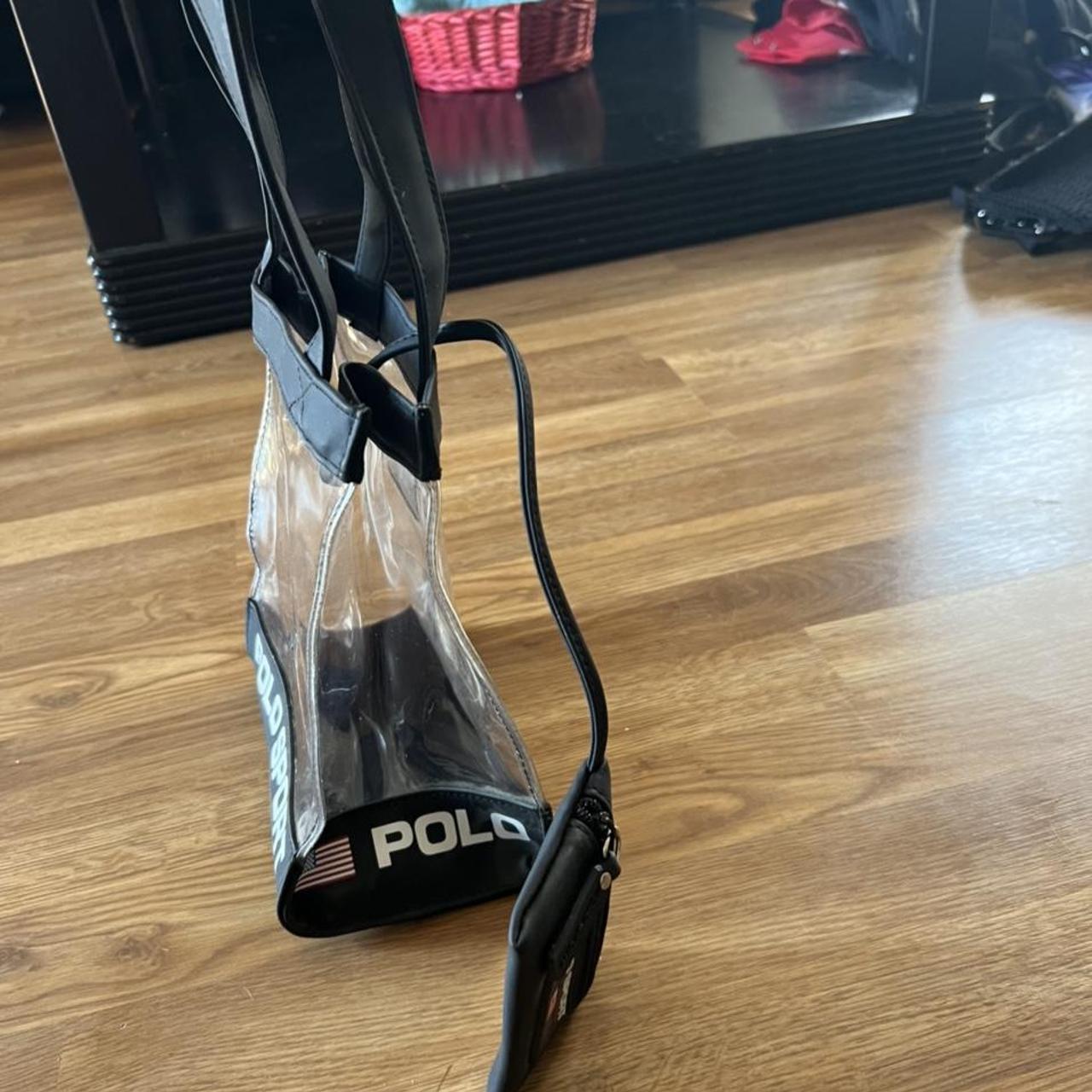 90s Vintage Polo clear shoulder bag with attached... - Depop