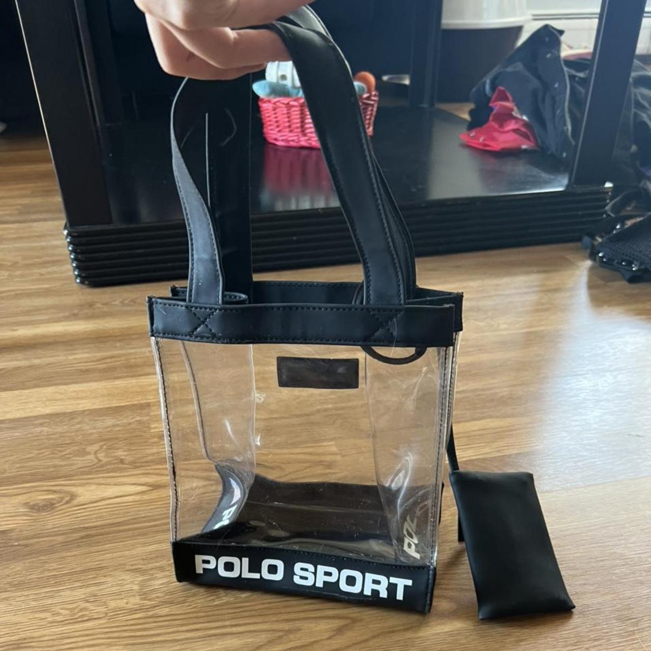 90s Vintage Polo clear shoulder bag with attached... - Depop