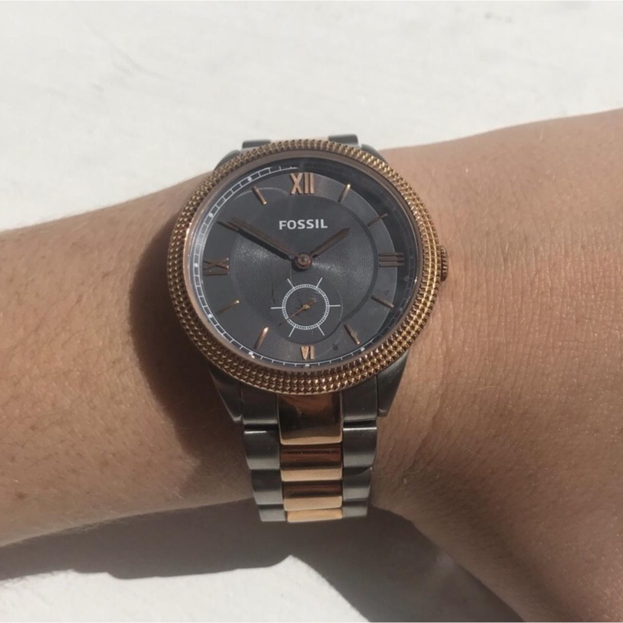 Fossil Watch - Grey and Gold 💖Lightly used watch,... - Depop
