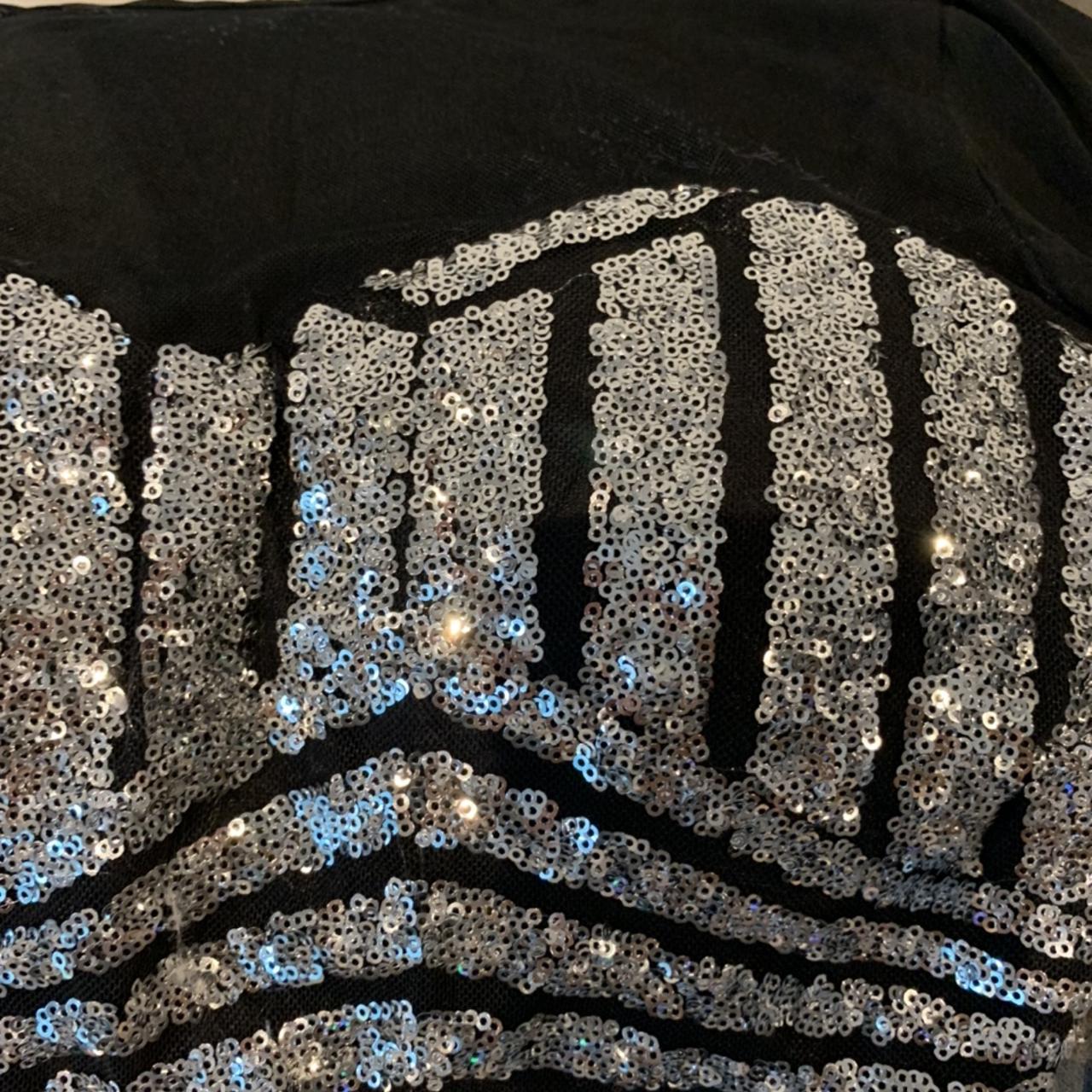 Second hand stunning black and silver two piece set.... - Depop