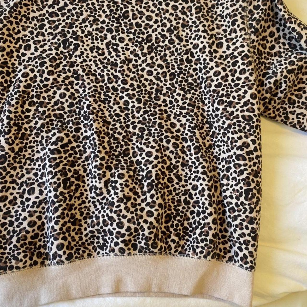 leopard print nike crewneck worn once! - Depop