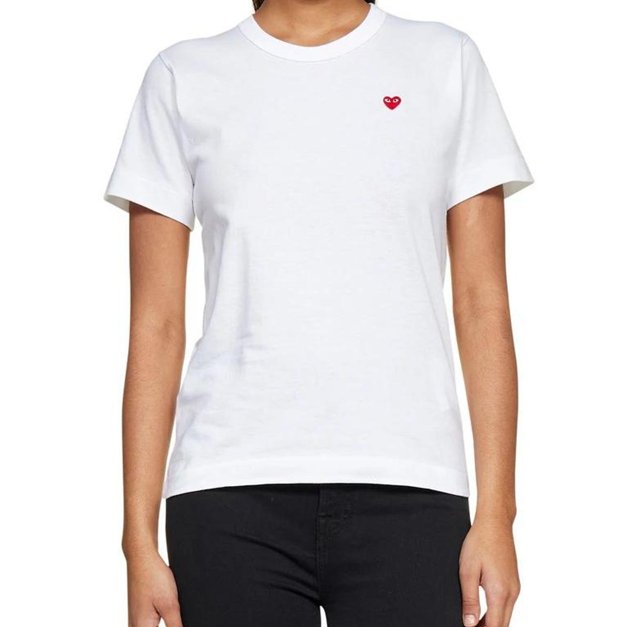 CDG COMME DES GARÇONS PLAY White Small Heart Patch... - Depop