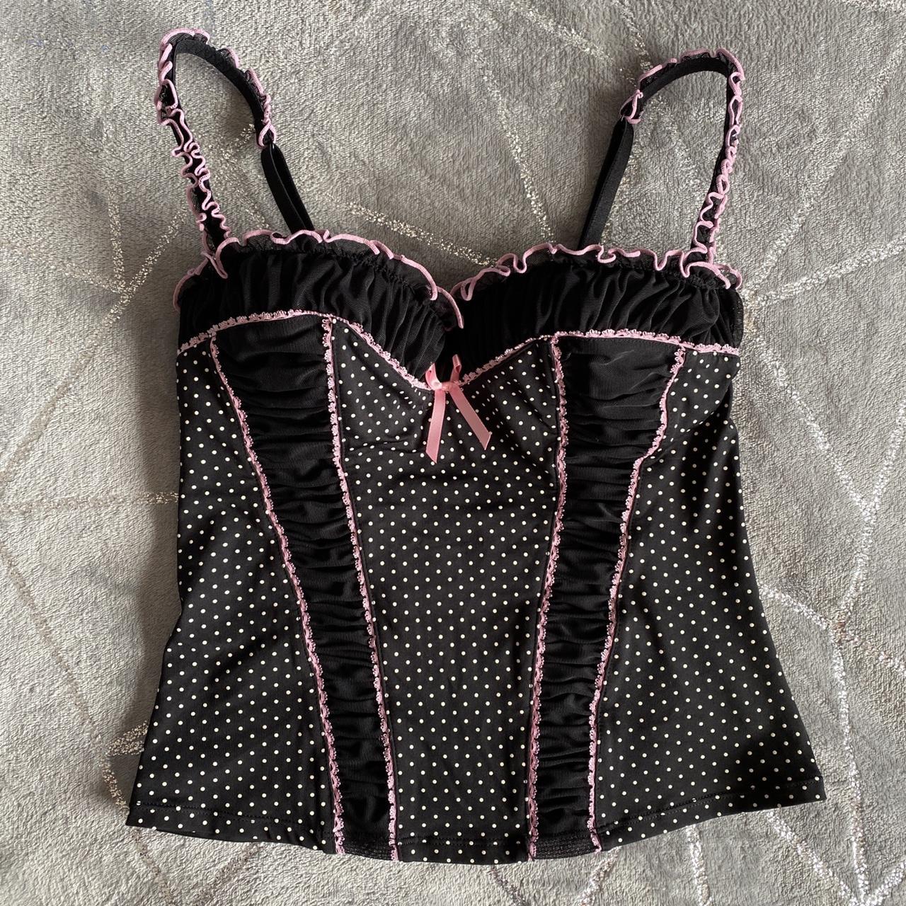Ann Summers Womens Black And Pink Corset Depop