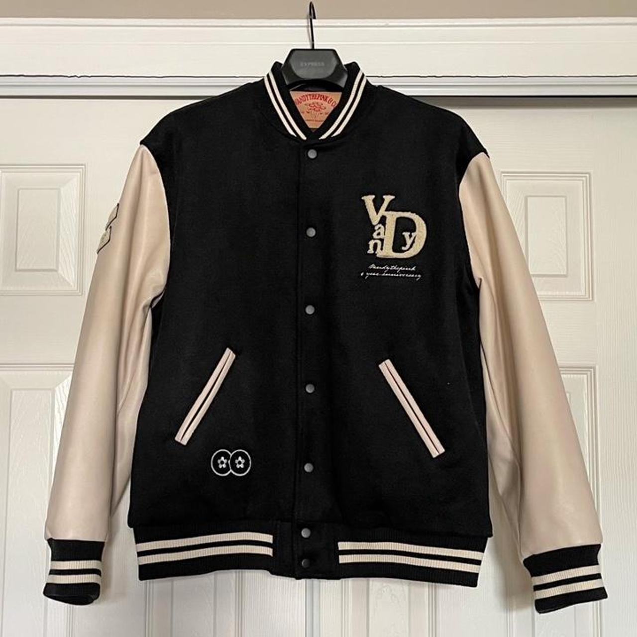 OG Vandy the Pink varsity jacket, worn once, size... - Depop