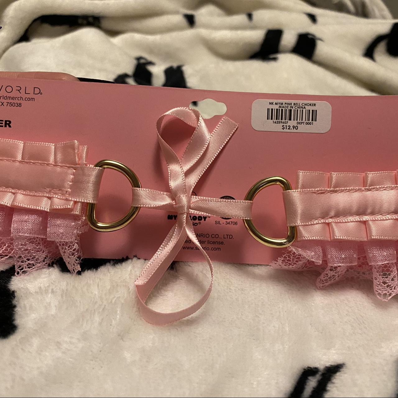 My Melody pink bell choker Perfect condition and has... - Depop