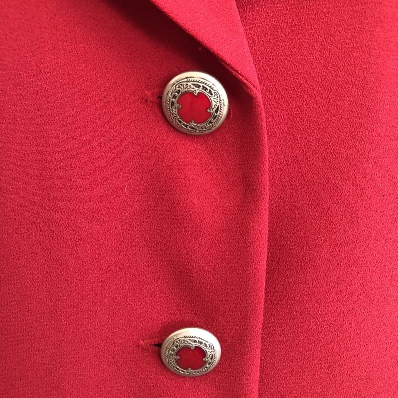 Red button up blouse. Vintage 90’s. Form fitting.... - Depop