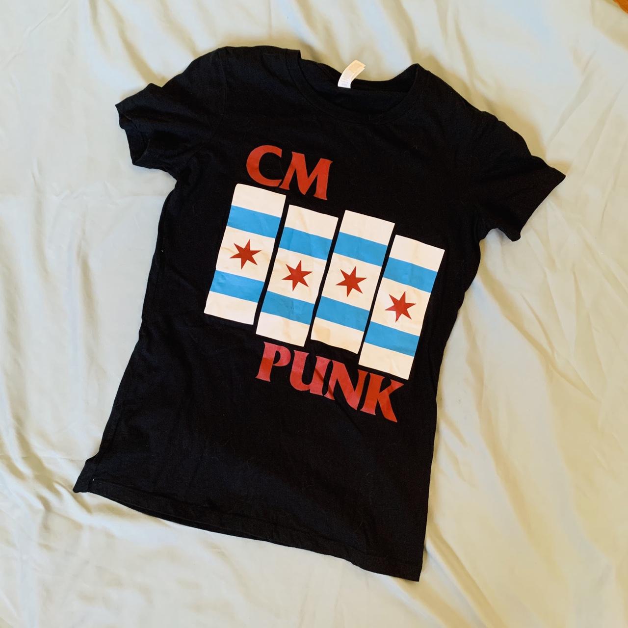 CM Punk Chicago flag logo tee, women's fitted... | Depop