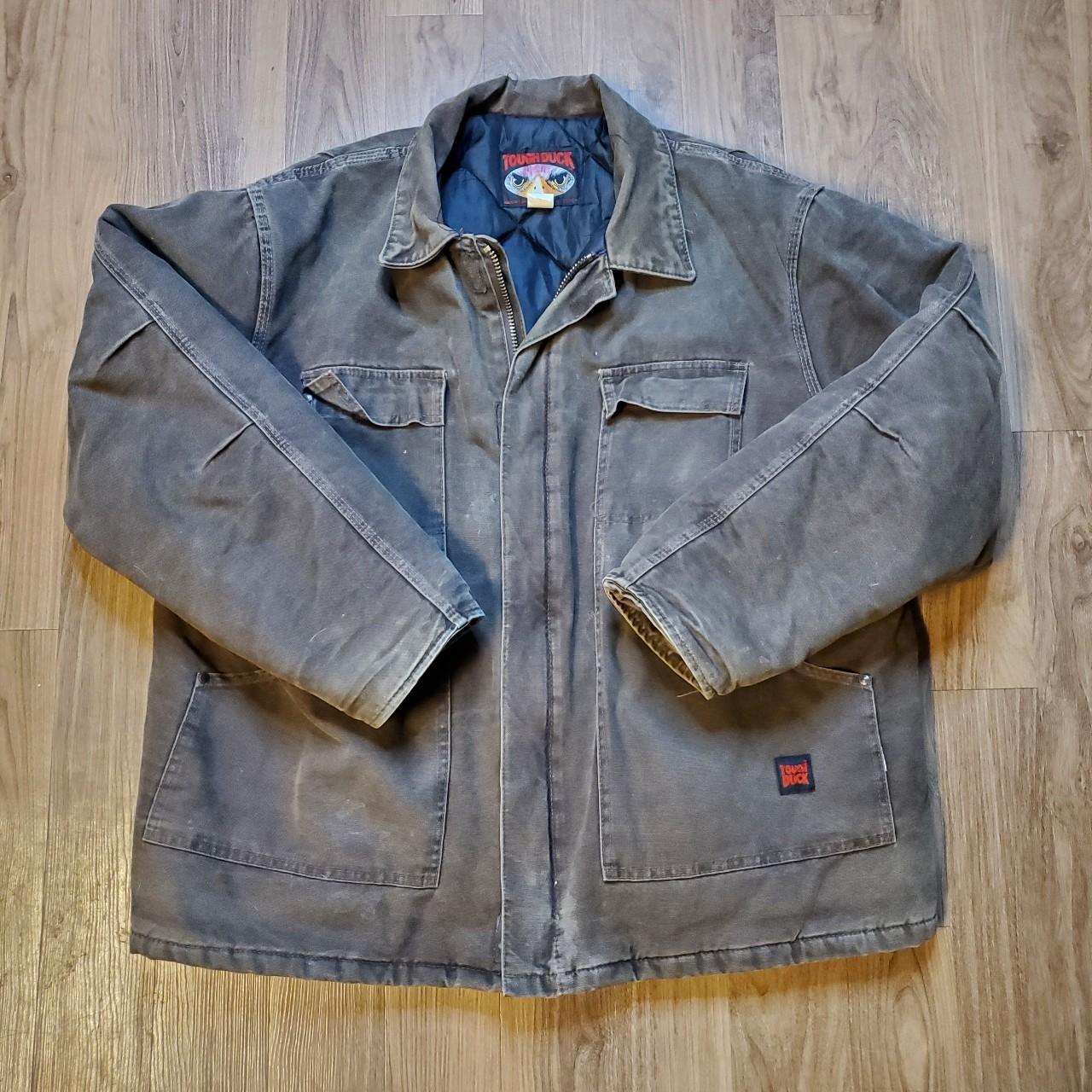 Light fade brown Tough Duck heavy work jacket Tag:... - Depop