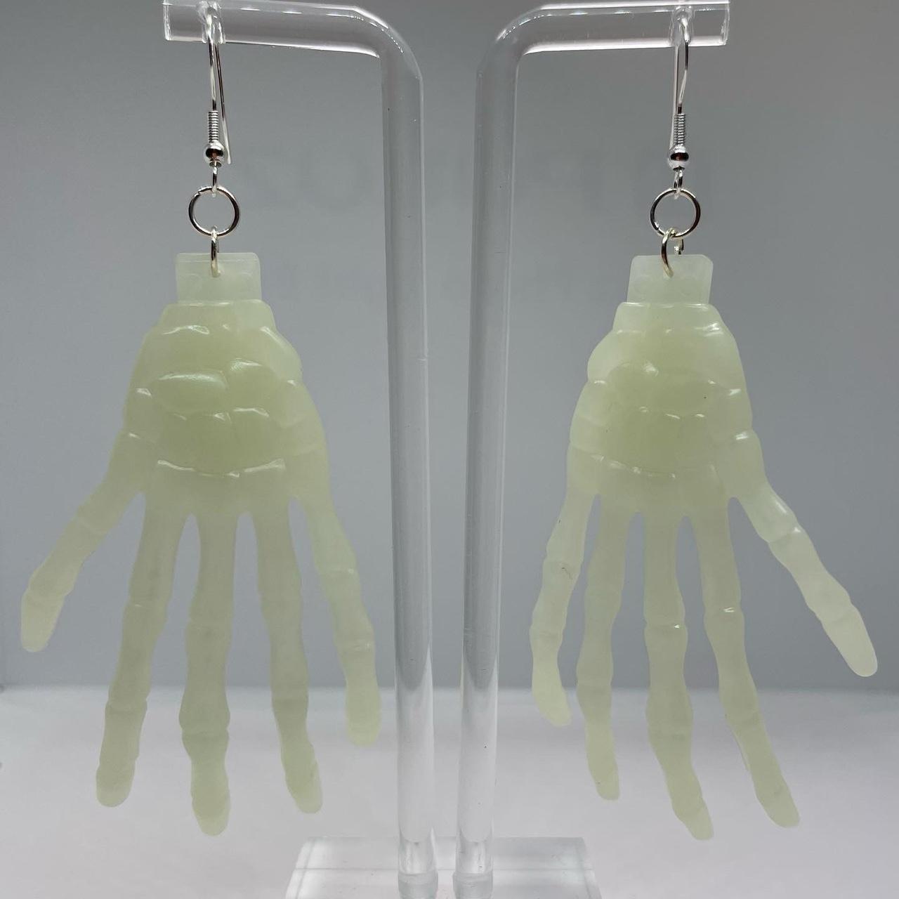 Skeleton hands earrings (glows in the dark) 💀 - Depop