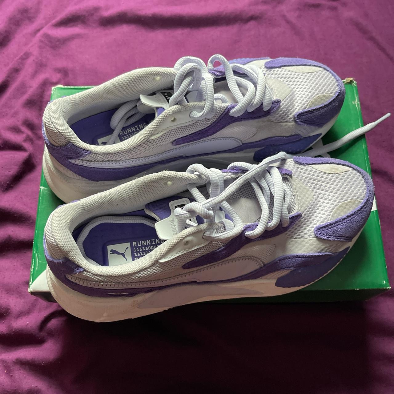 Puma Women's Purple and White Trainers | Depop