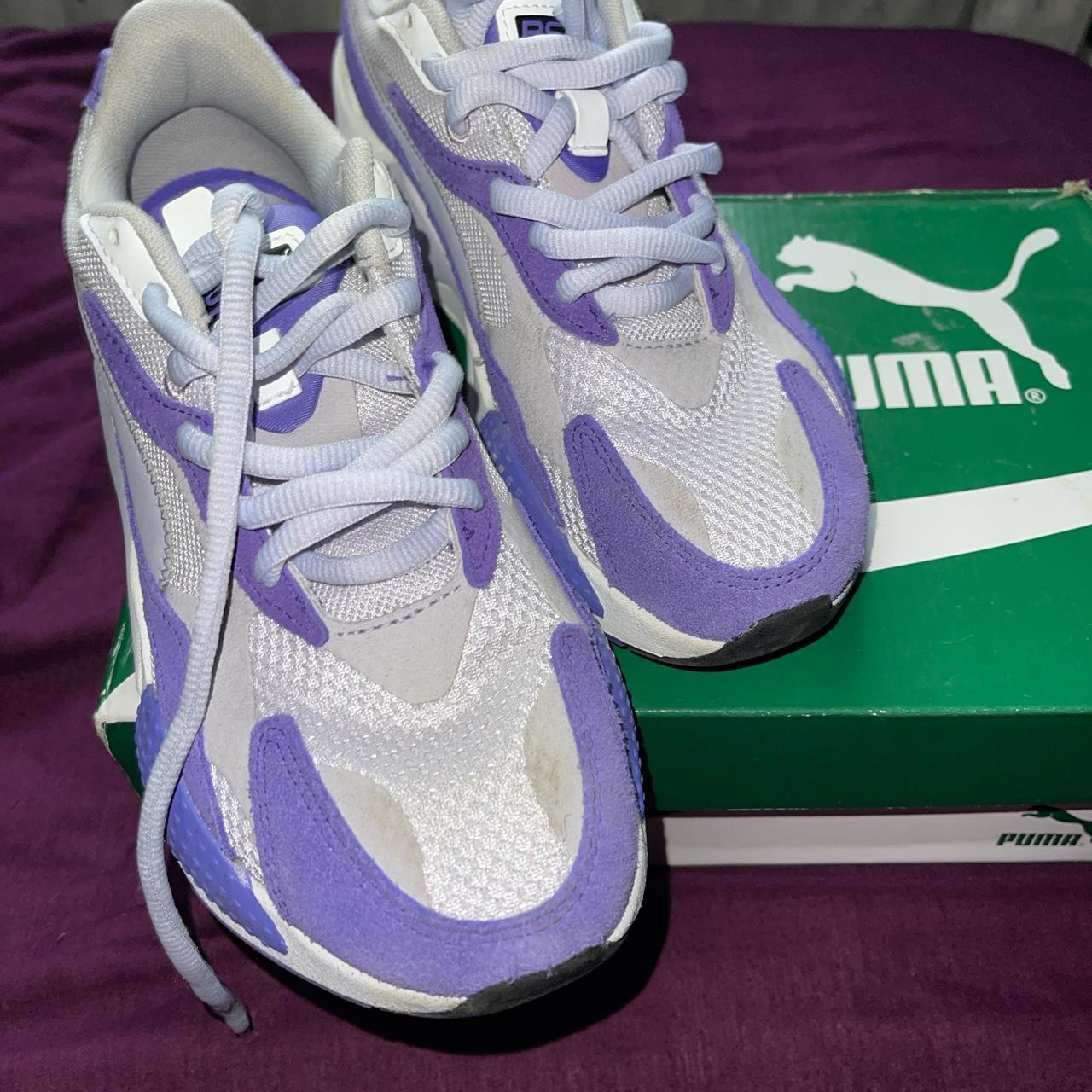 Puma Women's Purple and White Trainers | Depop