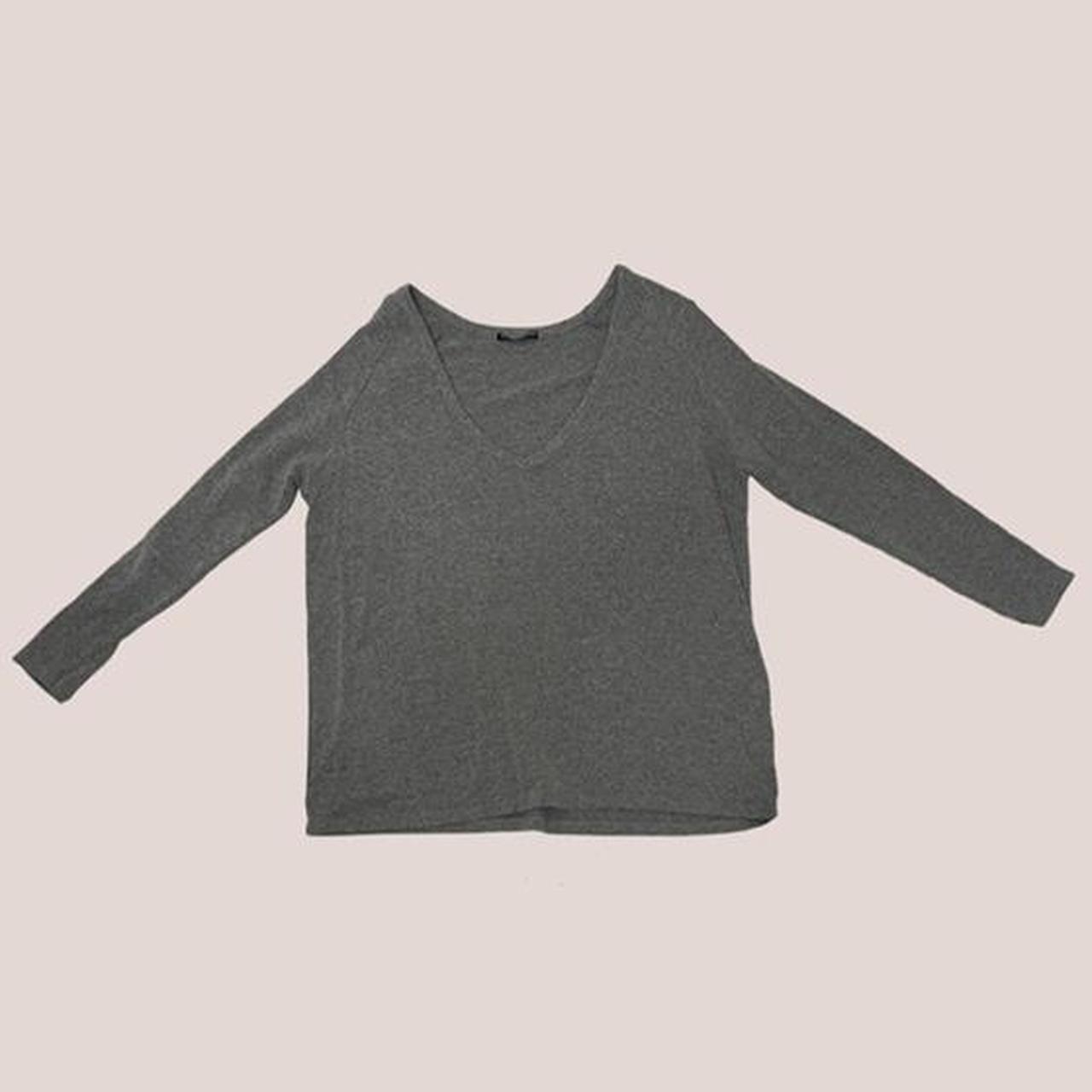Grey Brandy Melville V-neck sweater. One size; fits... - Depop