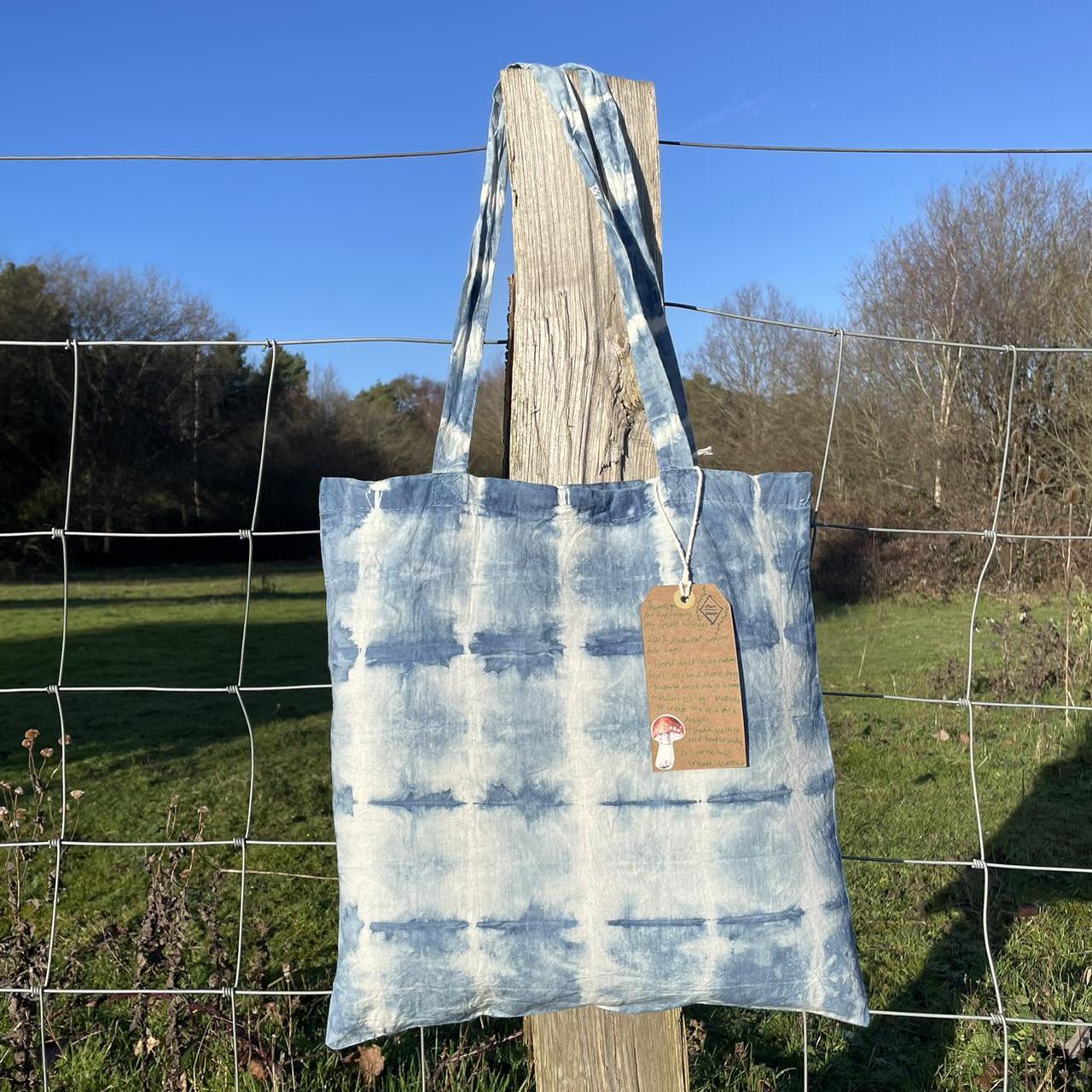 Indigo dyed tote bag 🌊 •100% natural cotton tote... - Depop