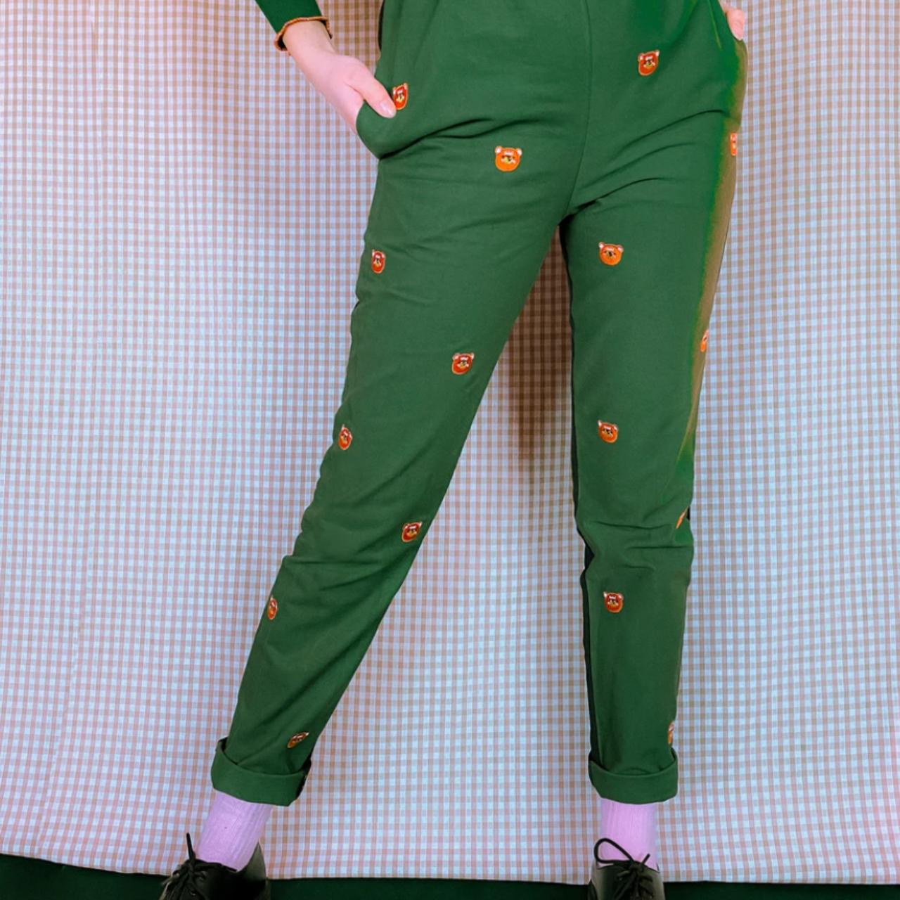 Shop Amy Clothing lil bear straight leg trousers in... - Depop