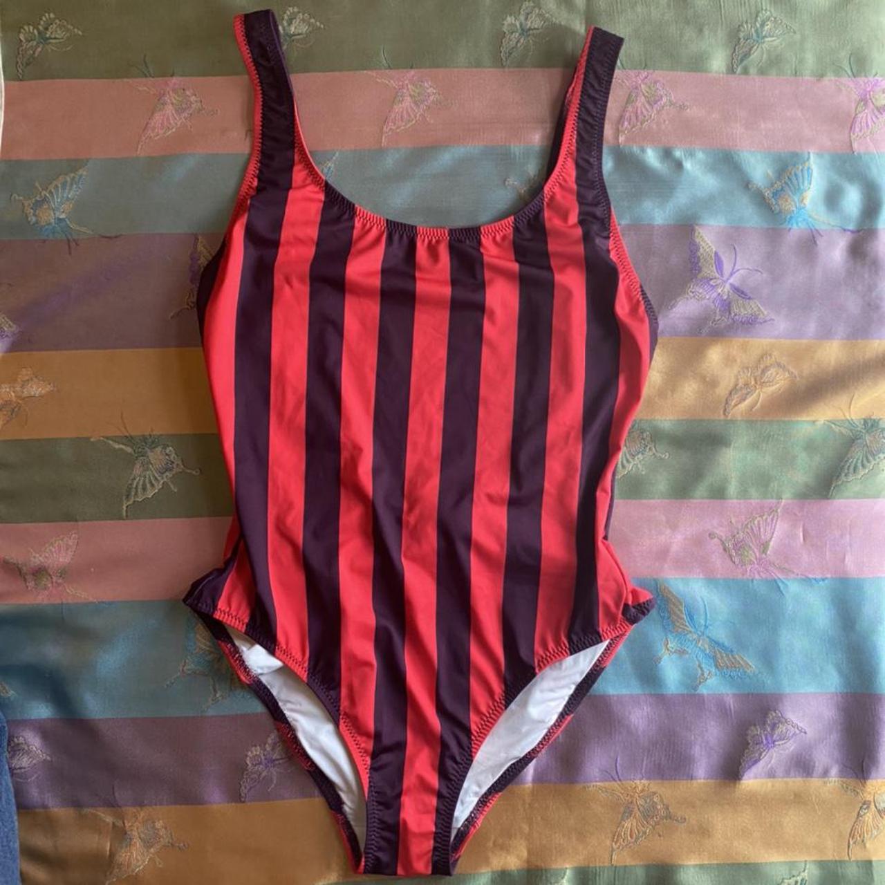 Solid And Striped One Piece Bathers Rich Colors Depop