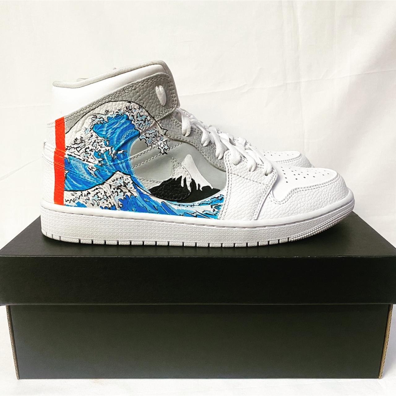 The Great Wave off Kanagawa, #jordan1 #nike... - Depop