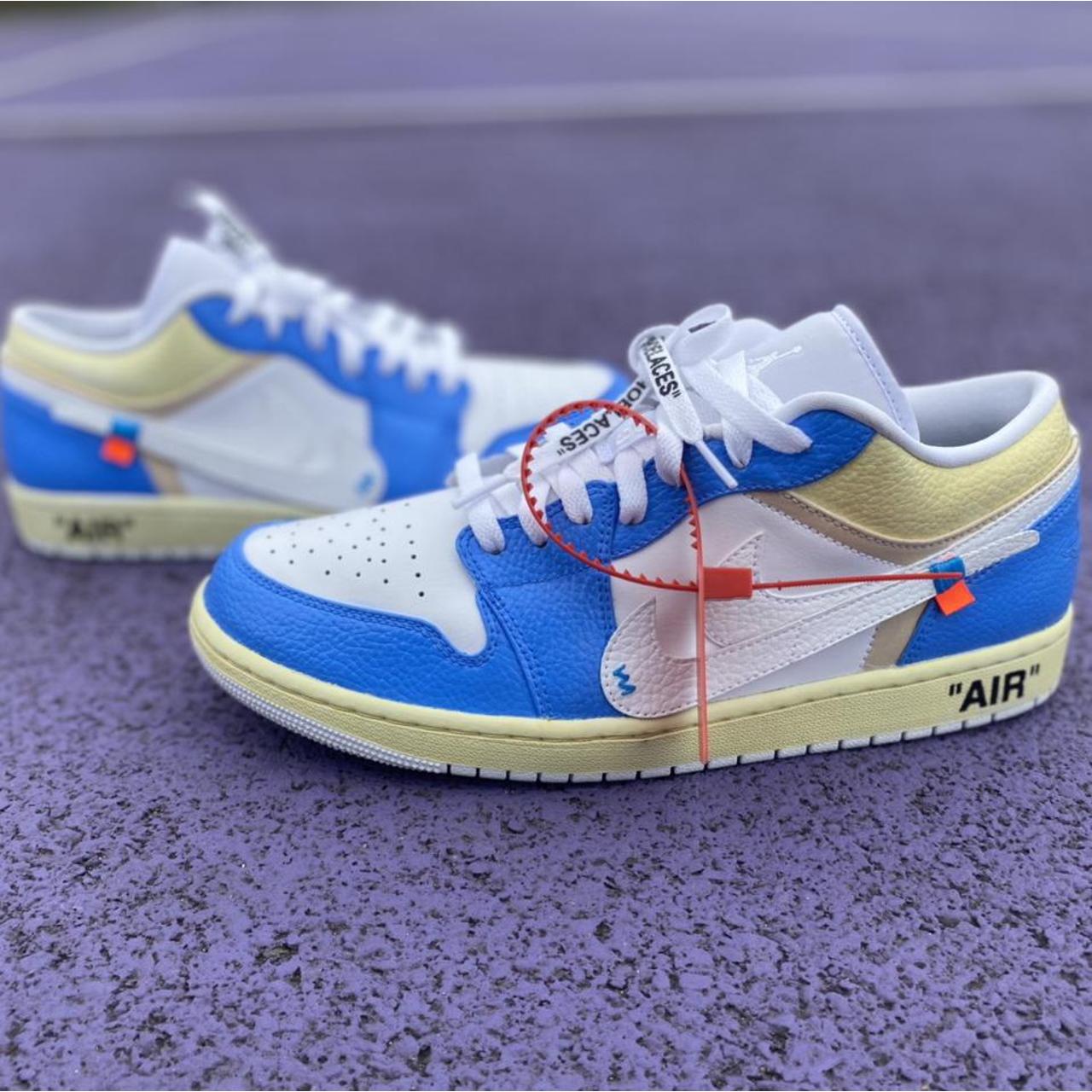 Off white uni blue Jordan lows - custom Made, The... - Depop