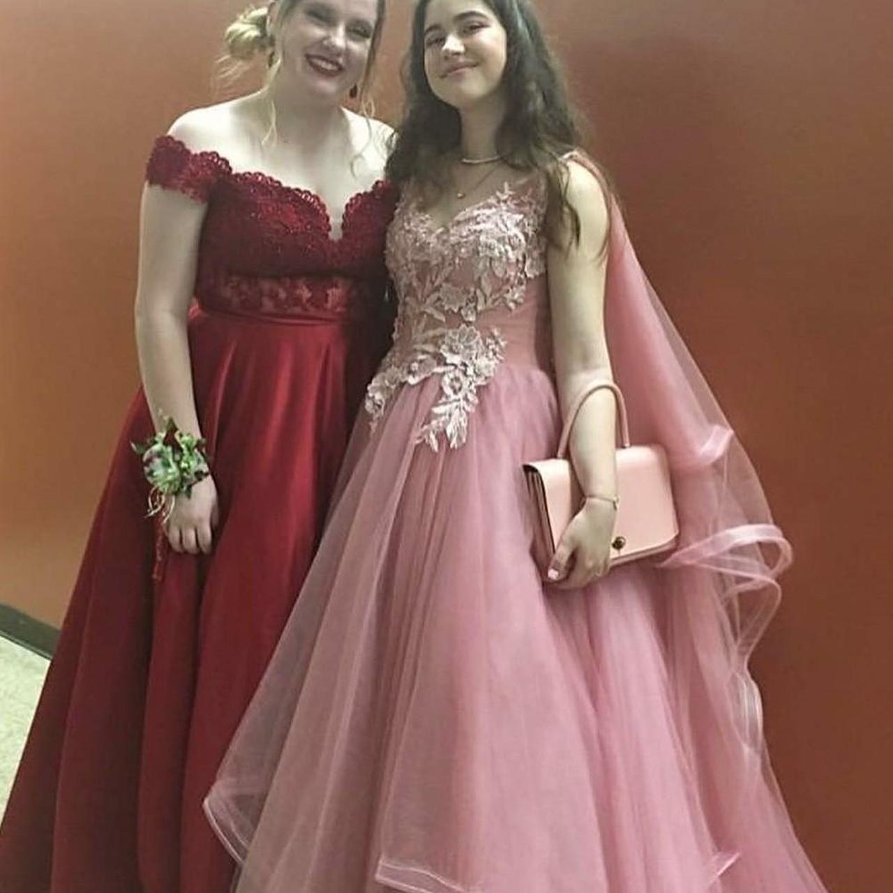 The most stunning pink princess gown! It has lace... - Depop