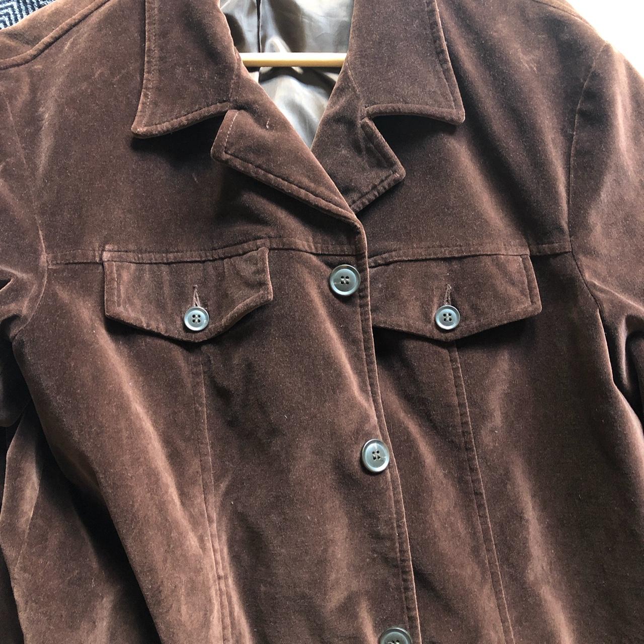 Vintage Style Suede Long Line Brown Jacket with... - Depop