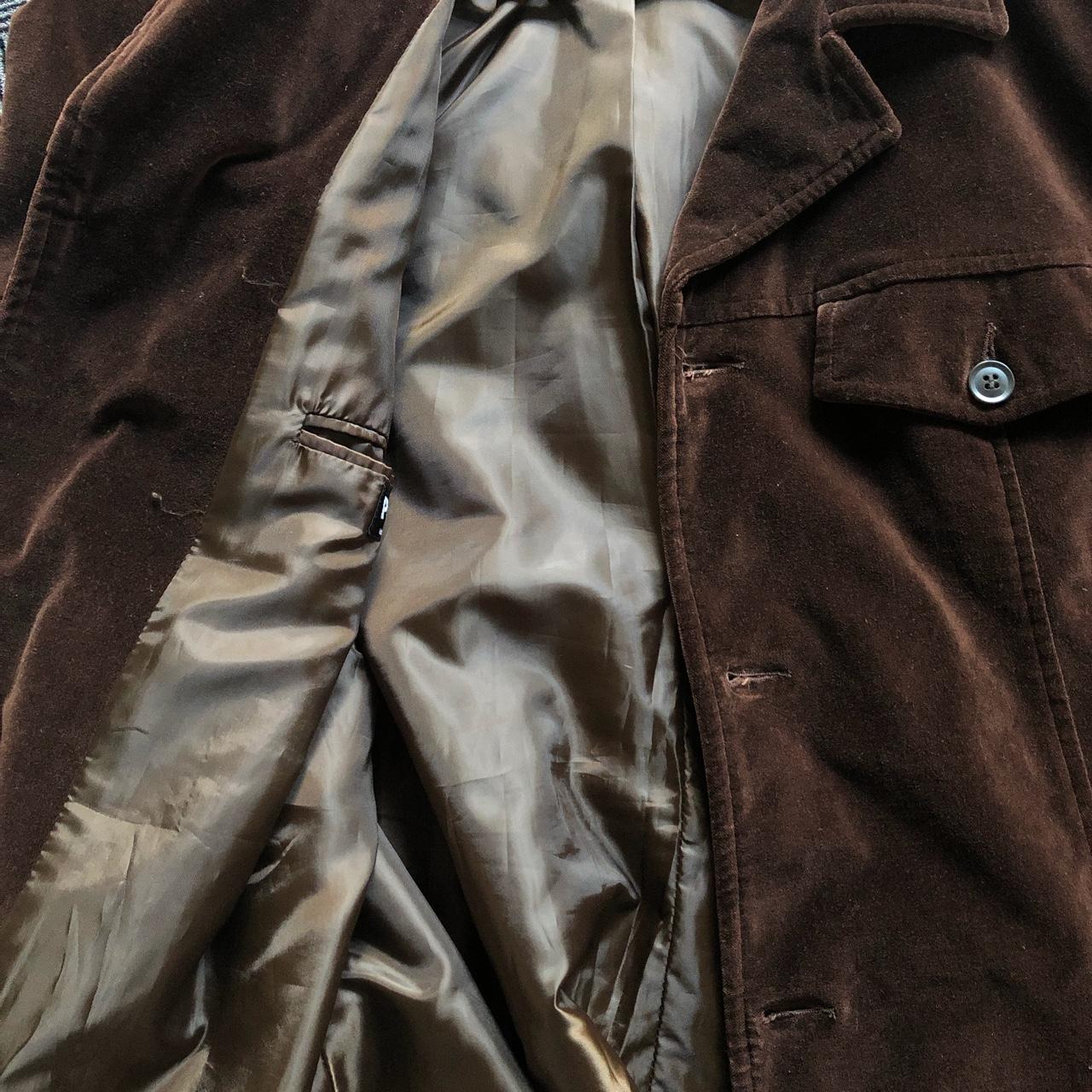 Vintage Style Suede Long Line Brown Jacket with... - Depop