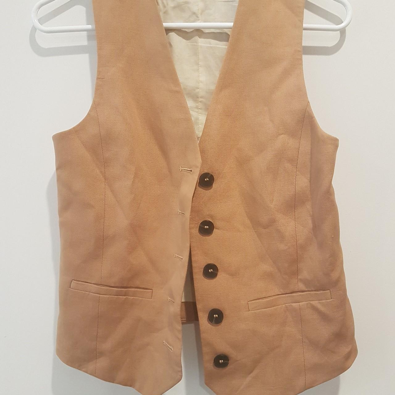 Mango Women's Tan Vest | Depop