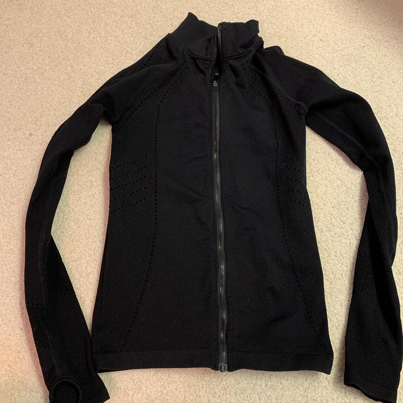 fabletics black seamless mock neck zip jacket!! very... - Depop