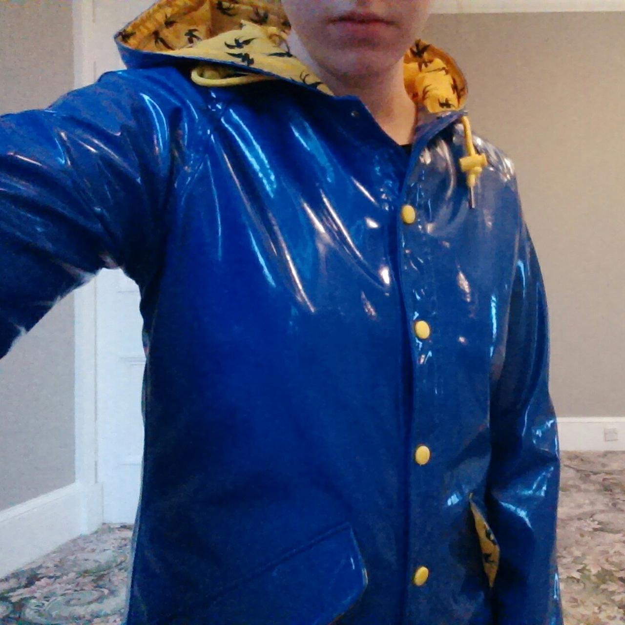Women's blue PVC raincoat from New Look. In perfect... - Depop