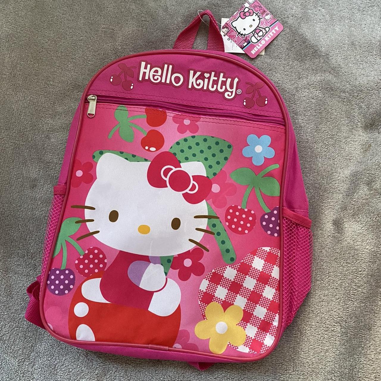 •pink hello kitty backpack with 2 pockets and side... - Depop