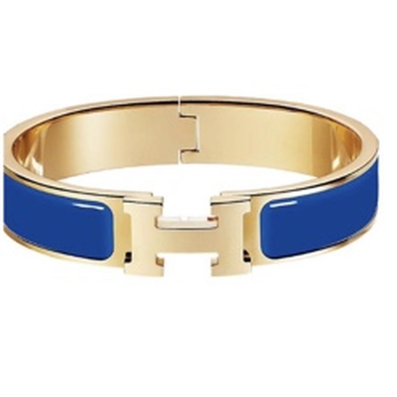 hermes bracelet in blue with gold hardware #hermes... - Depop