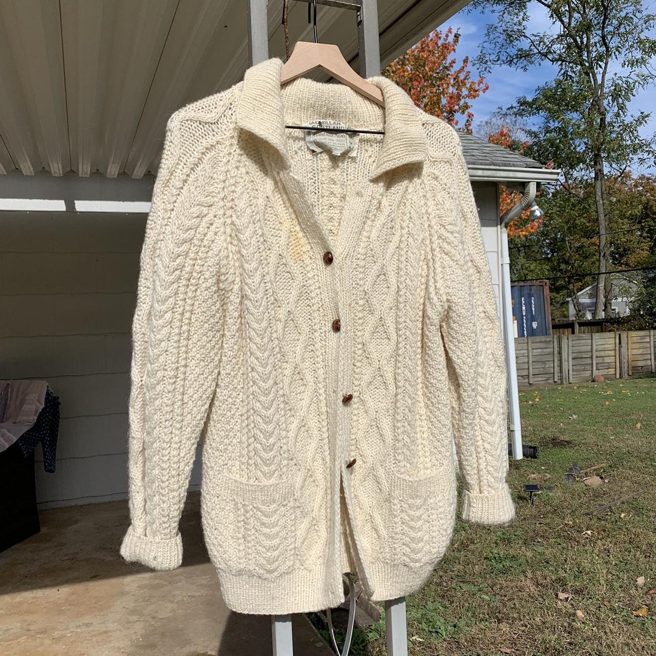 Stunning vintage knit wool cardigan. Note a small... - Depop