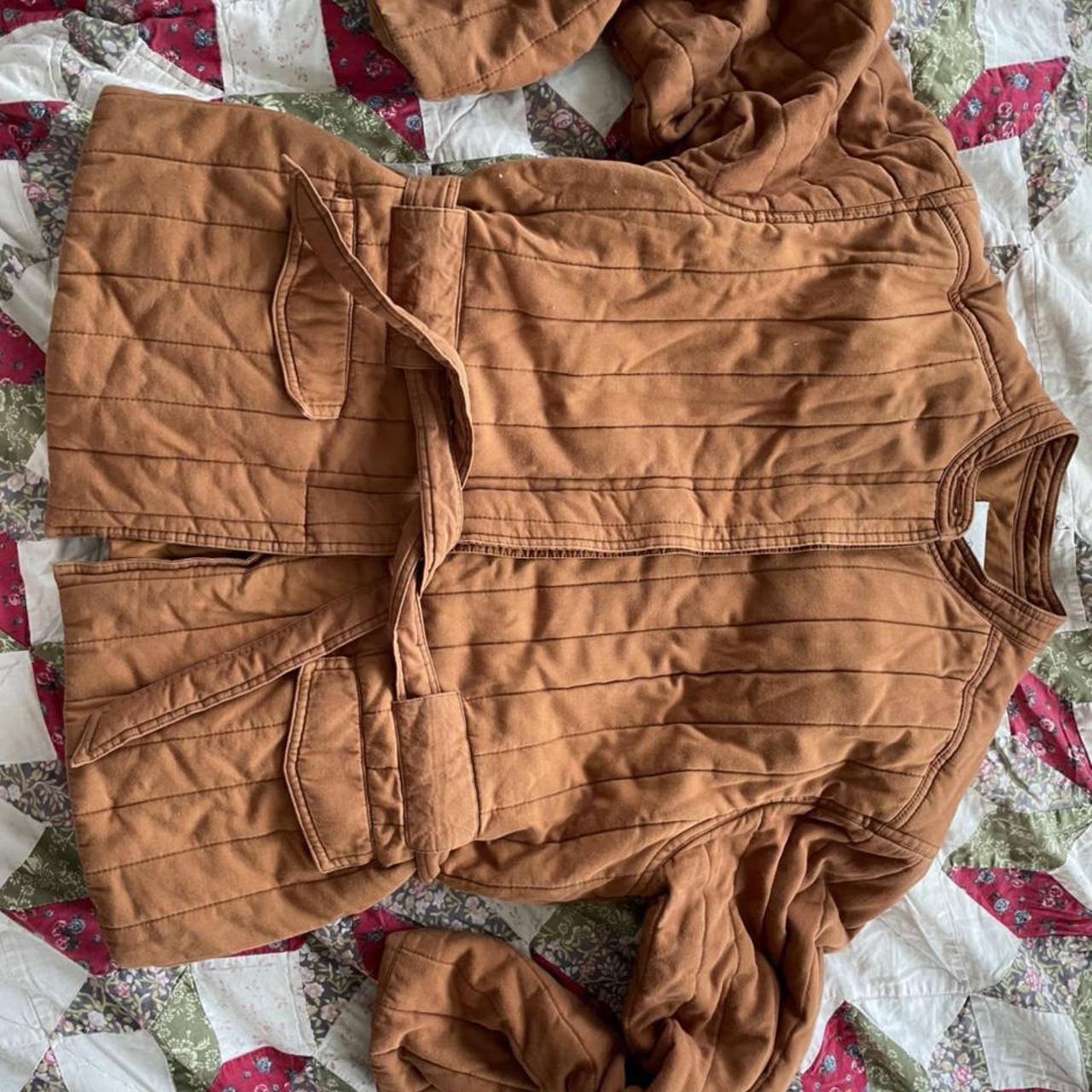 Rust colored quilted jacket, thick and cozy, great... - Depop