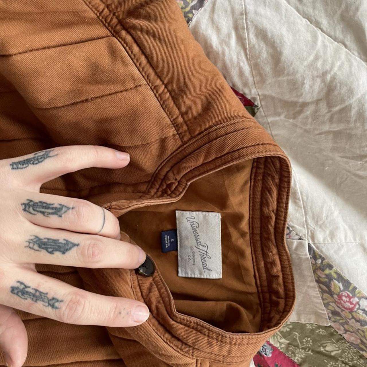 Rust colored quilted jacket, thick and cozy, great... - Depop