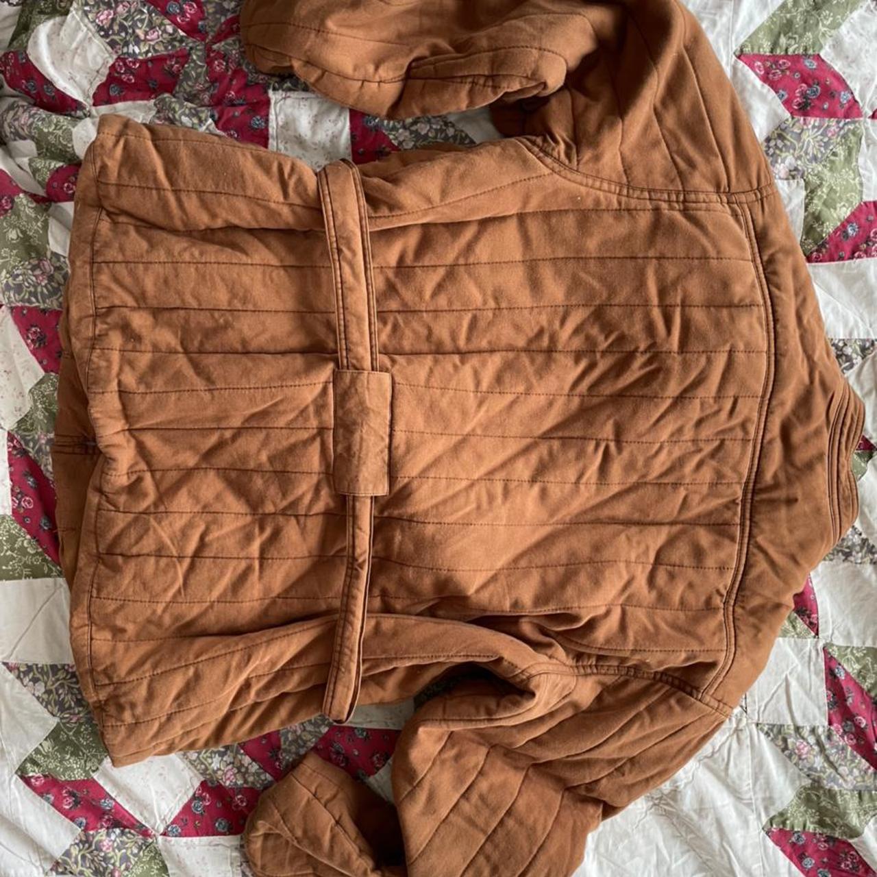 Rust colored quilted jacket, thick and cozy, great... - Depop