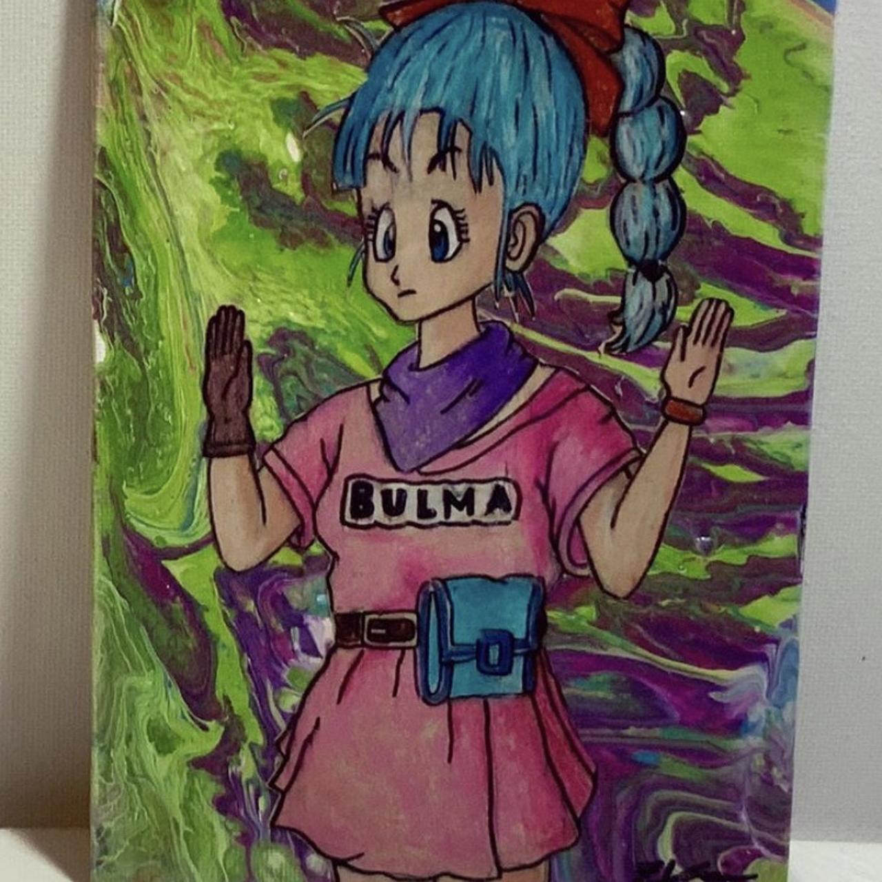 5x7 Bulma painted drawing Green and purple Paint... - Depop