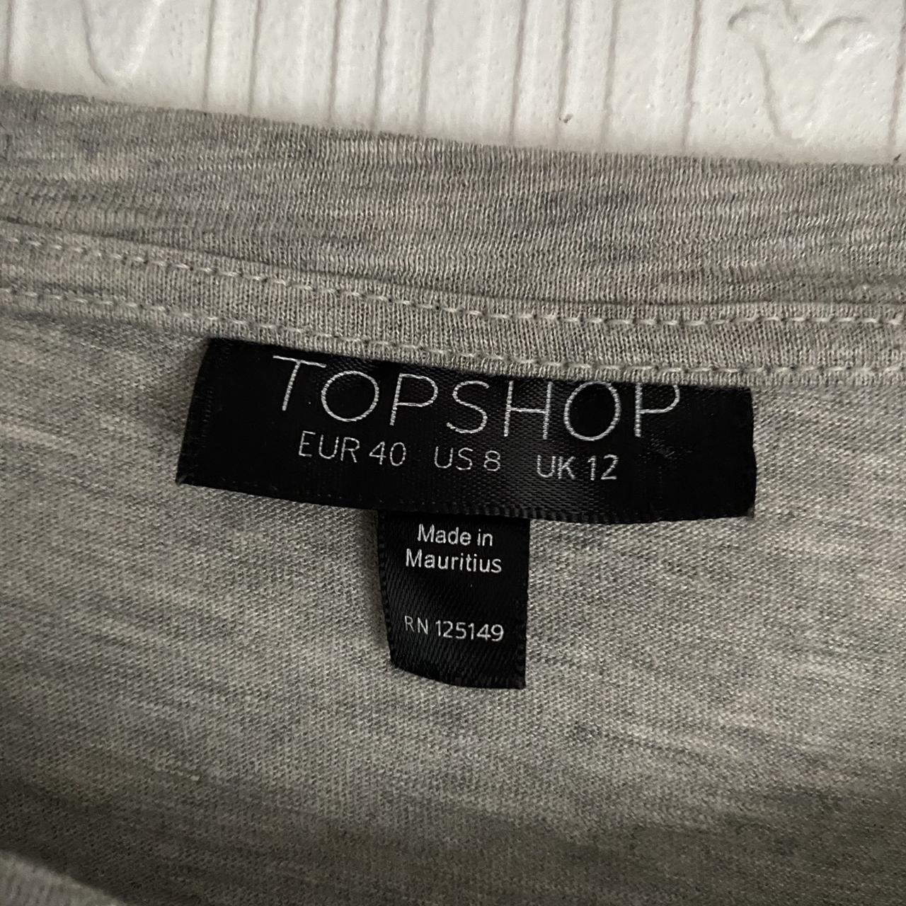 Topshop long sleeve crop grey top. Size 12. Worn a... - Depop
