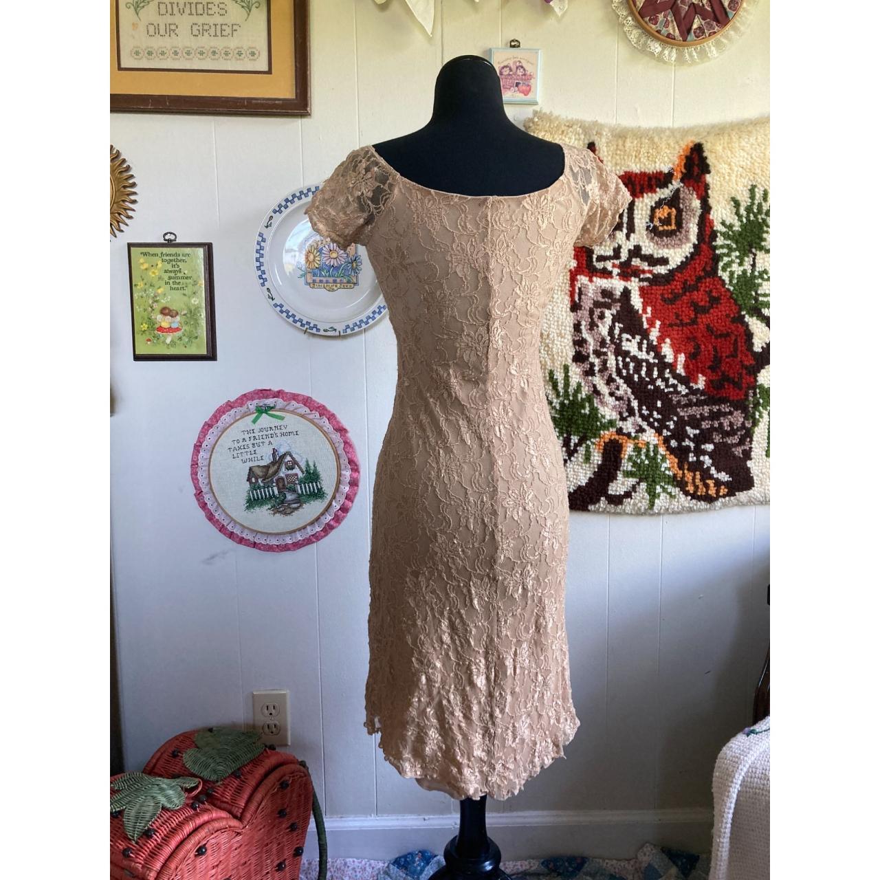 Lace Bodycon Dress With A Tie At The Bust Empire Depop